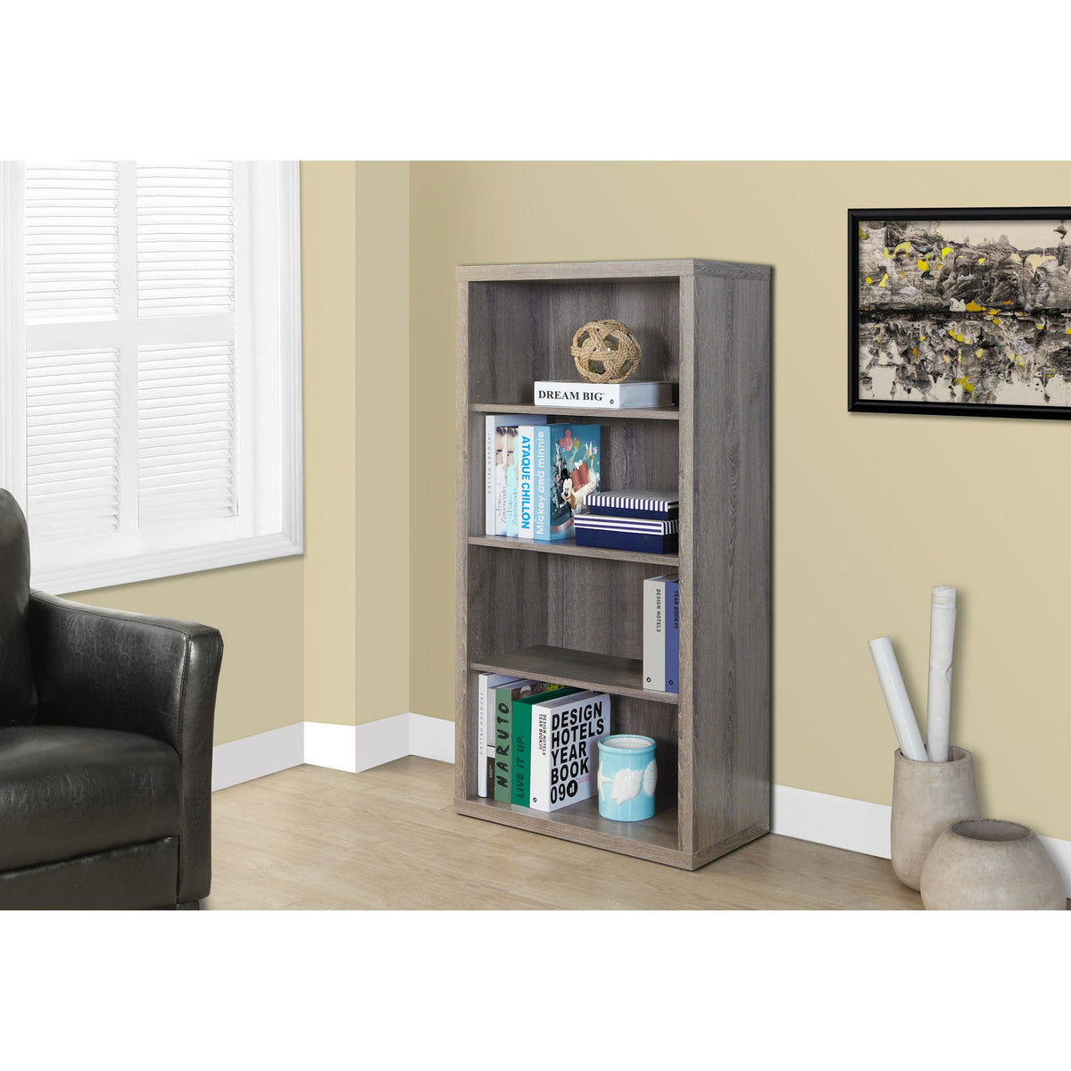 Tate Bookcase - Dark Taupe | Circle M Furniture Ltd.