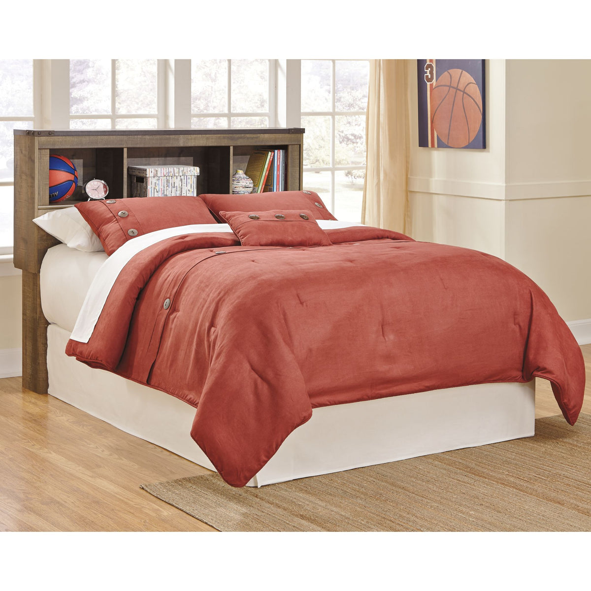 Trinell Full Bookcase Headboard - Rustic | Circle M Furniture Ltd.